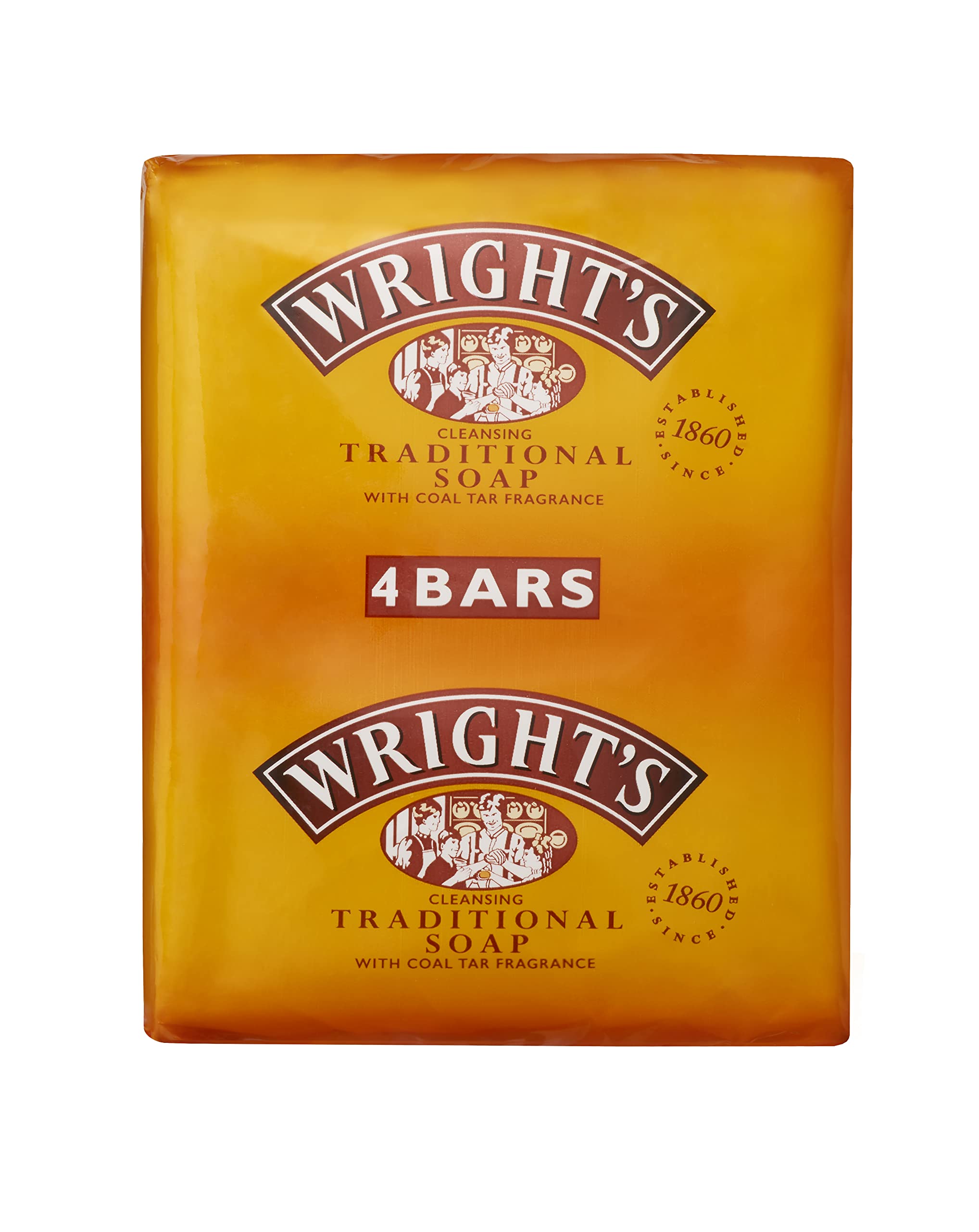 Wrights Original Coal Tar Soap. 4 pack